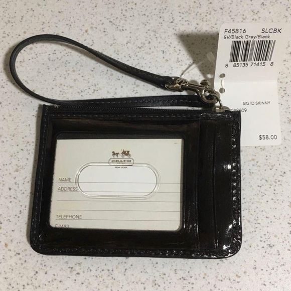 Coach | Accessories | Coach Black Mini Signature Card Case Wallet ...